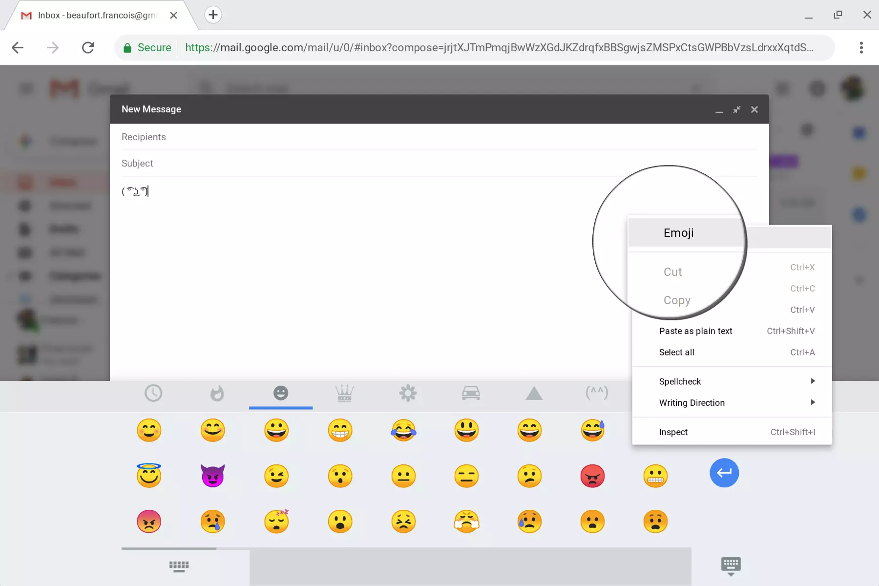 Sida loo helo chrome Emoji-ka-ku-dhisan ee Chrome OS, Windows, Mac 74381_2