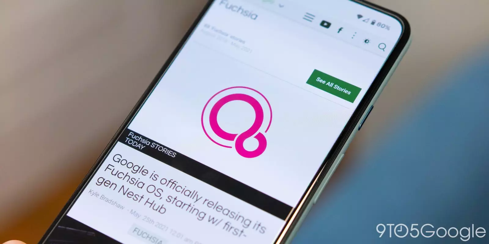 Google को Fuchsia OS को लोगो Pixel 5 मा प्रदर्शित हुन्छ