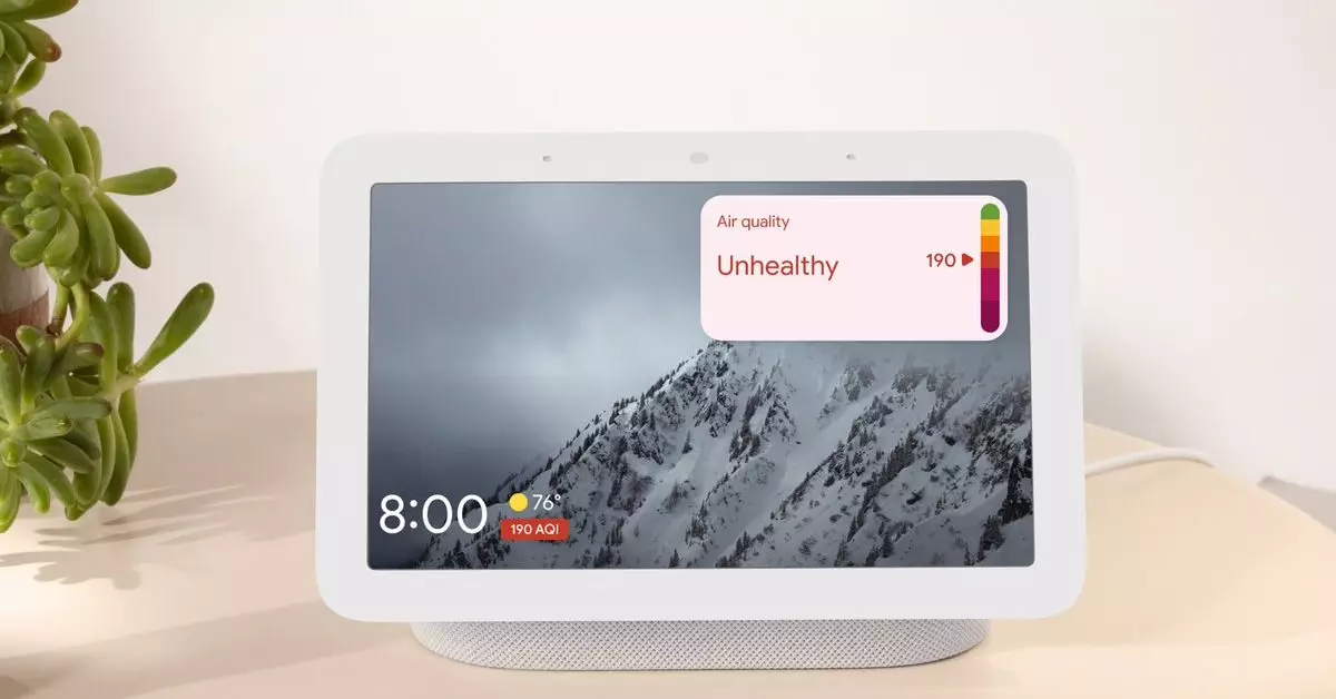 Google nambahake info Kualitas Udara (AQI) menyang Nest Hub ing AS