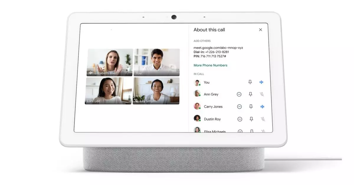 Google Meet w Nest Hub Max dodaje widok siatki 2x2 z przypinaniem